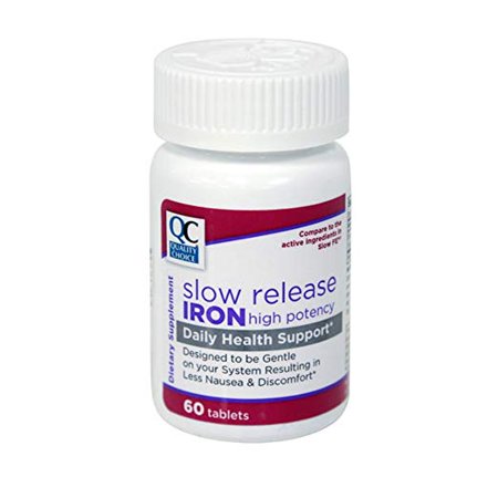 4 Pack Quality Choice Iron High Potency Slow Release Tablets 45mg 60 ...
