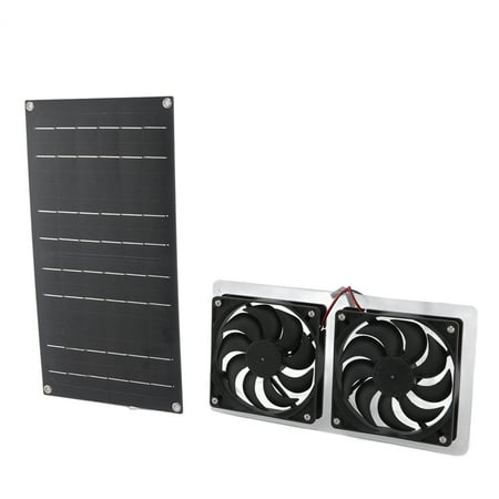 Solar Panel Fan Kit, 100W Waterproof Solar Powered Fan Low Noise Dual ...