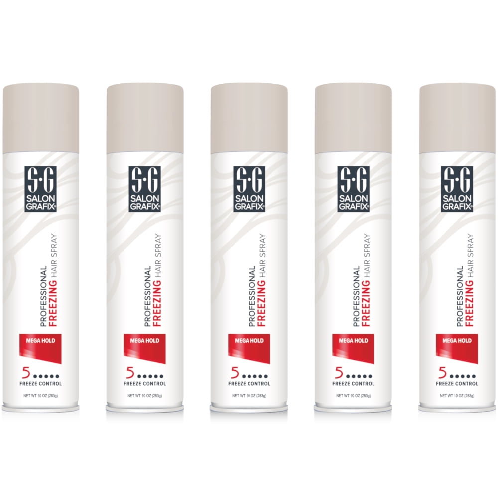 5 Pack Salon Grafix Mega Hold Professional Freezing Hair Spray, 10 ...