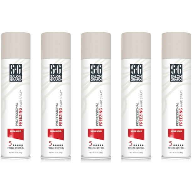 5 Pack Salon Grafix Mega Hold Professional Freezing Hair Spray, 10 ...