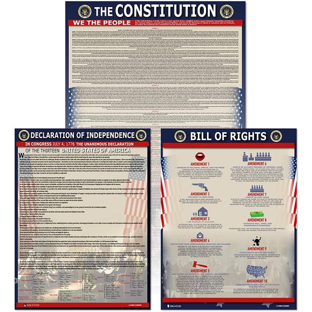 American Founding documents Laminated 3 pack: US Constitution ...