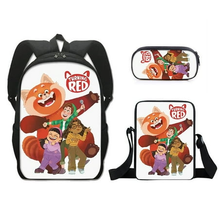 Disney Turning Red Backpack Pixar Anime Mei Red Panda Bear Kids Bag ...