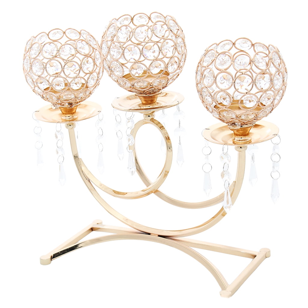 Crystal Candle / 3-Arms Candelabras, Votive Tea Light Candlestick ...