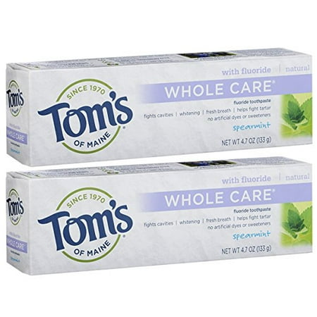 Toms of Maine Whole Care Fluoride Toothpaste, Natural Toothpaste ...
