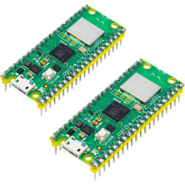 2Pcs Raspberry Pi Pico W WiFi Wireless Microcontroller Board with Pre ...