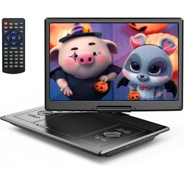 Portable 13.9' DVD Player, Swivel Screen, Rechargeable, Support CD/DVD ...