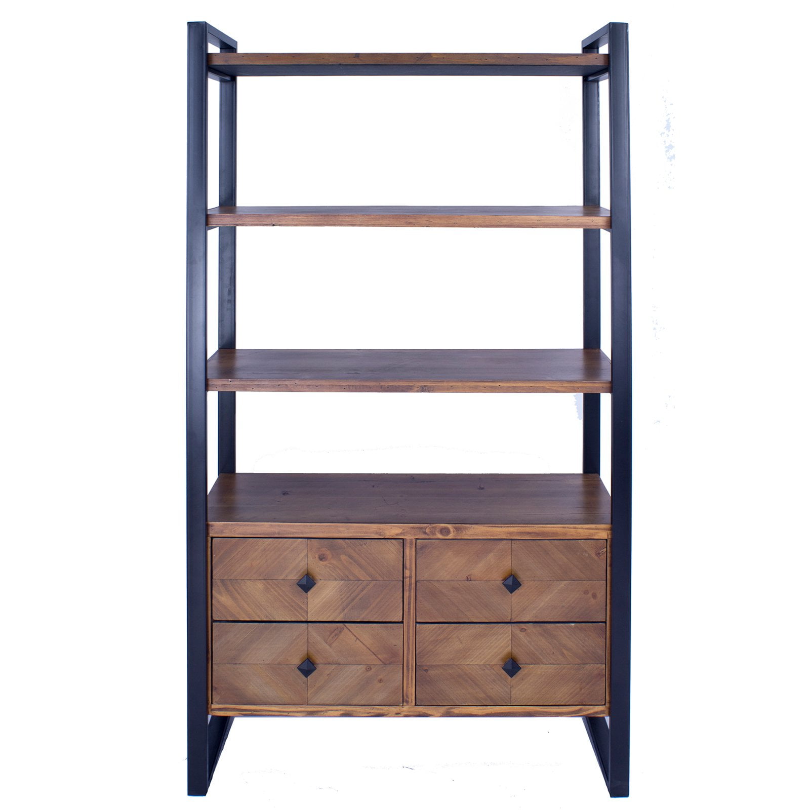 Heather Ann Creations Emerson 4 Drawer 4 Shelf Standard Bookcase ...