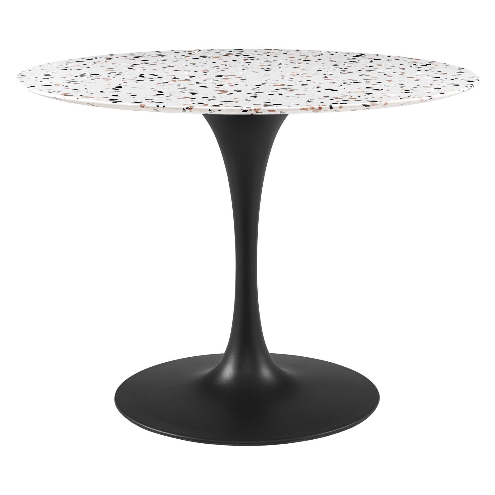 40 inch Dining Table, Round, White Black, Wood, Metal Steel, Modern ...