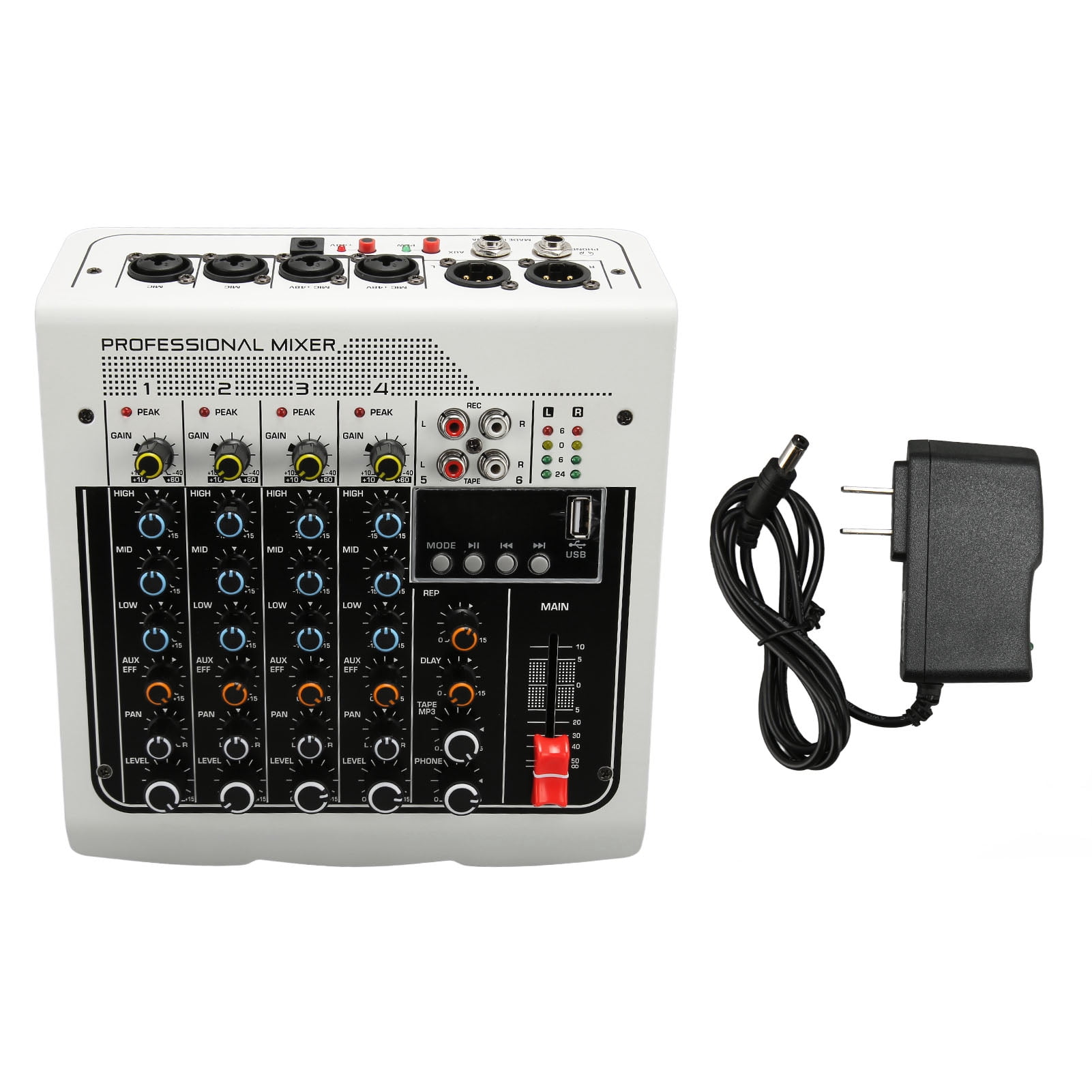 Mezclador profesional de sonido de 4 canales Bluetooth USB RCA ...