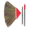 LOLIPPYY Red Hand Straw Broom Soft Sweeping Brush for Indoor Hardwood ...
