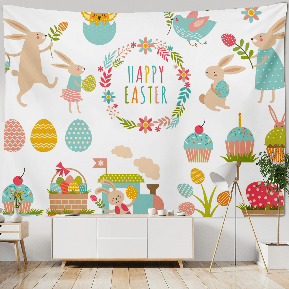 Easter Spring Wall Background Party Bcakground Cloth Colorful ...