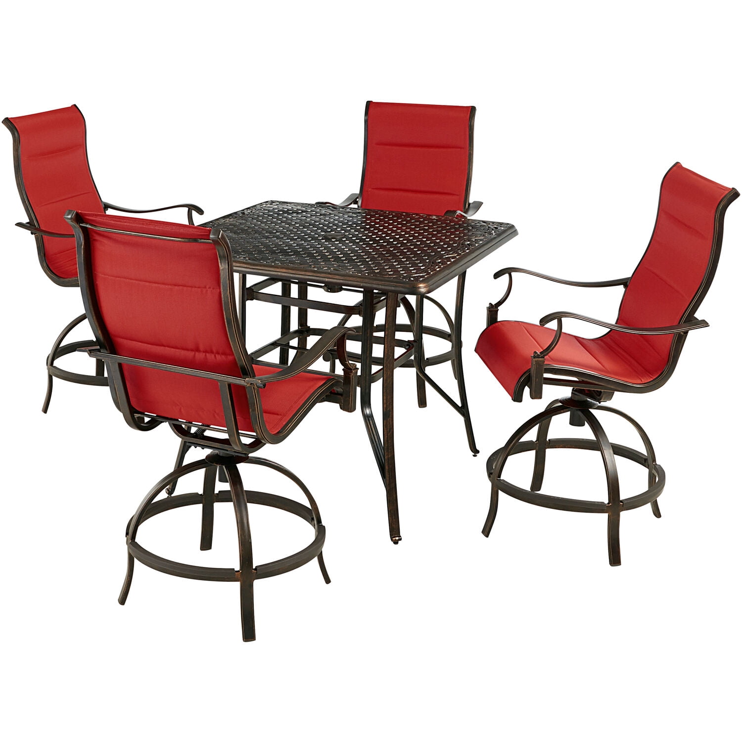 Hanover Traditions 5-Piece Outdoor High Dining Patio Set, 4 Counter ...