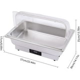 MONIPA 600W Roll Top Stainless Steel Chafer Complete Set 14L/ 14QT ...