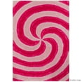 Allstar Pink Shaggy Area Rug with 3D Light Pink Spiral Design ...