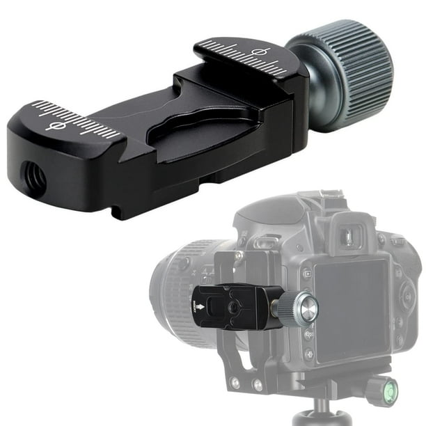 Universal Quick Release Clamp with Cold Shoe Mount Adapter and 1/4" Thread for Camera Tripod ...