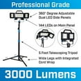 HART Multi-Directional LED 3-Head 7000 Lumen Work Light with Tripod ...