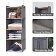 Black Hanging Wardrobe Organizer, 6-Tier Fabric Storage Shelves for ...