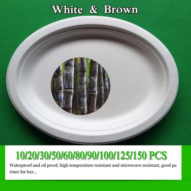 Oval Paper Tray White, Paper Trays, 100% Compostable Disposable Paper ...