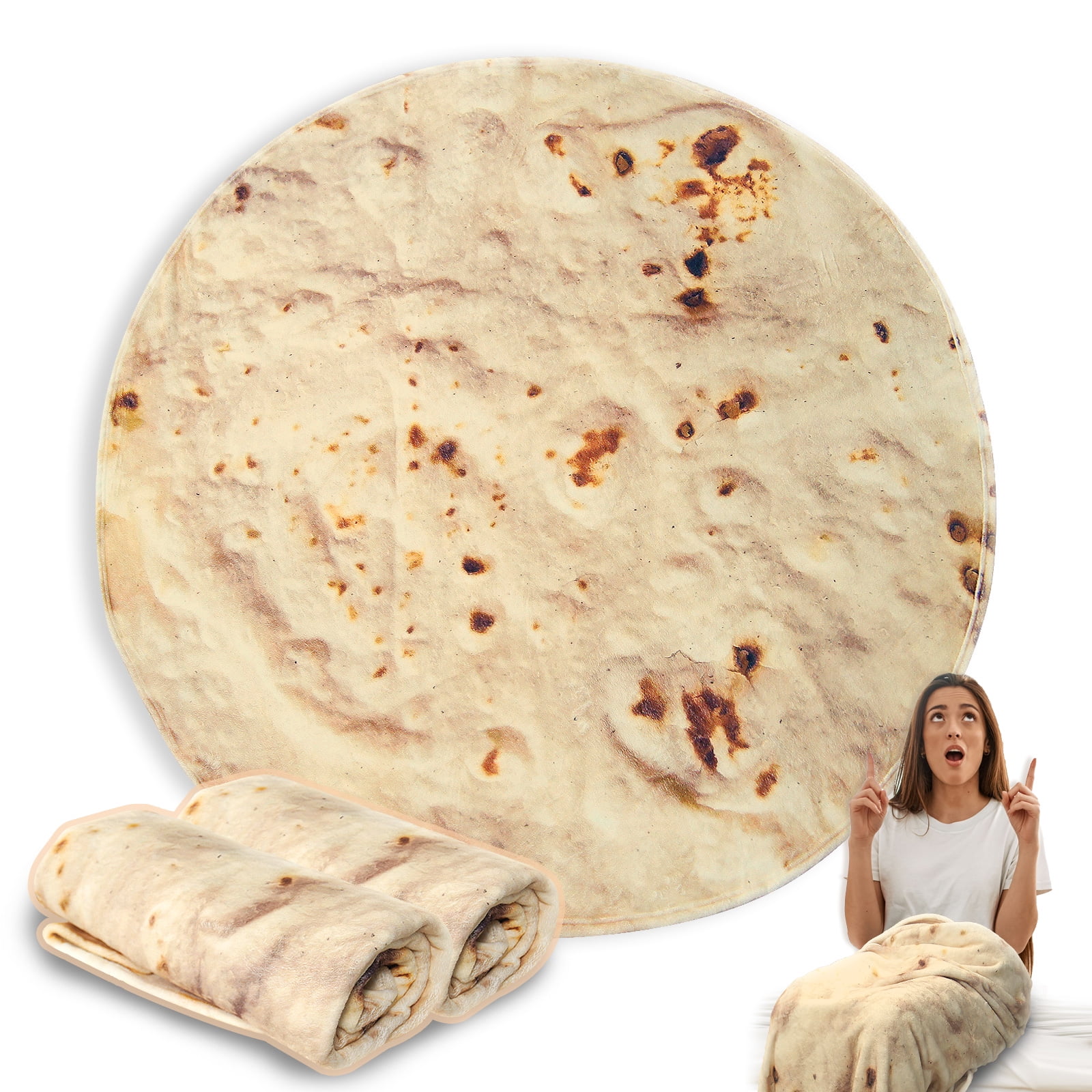 Tortilla Blanket Funny Food Throw Sausage Cheese Novelty Realistic ...