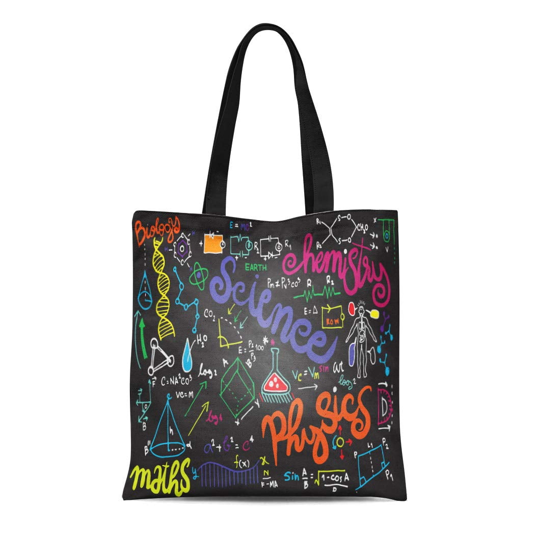 SIDONKU Canvas Tote Bag Algebra Education Geometrical Plots Formulas ...