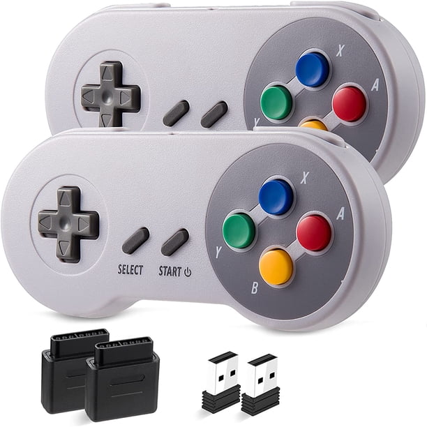 2 Pack 2.4 GHz Wireless Controller Game pad Compatible for SNES & PC ...