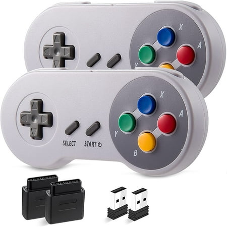 2 Pack 2.4 GHz Wireless Controller Game pad Compatible for SNES & PC ...