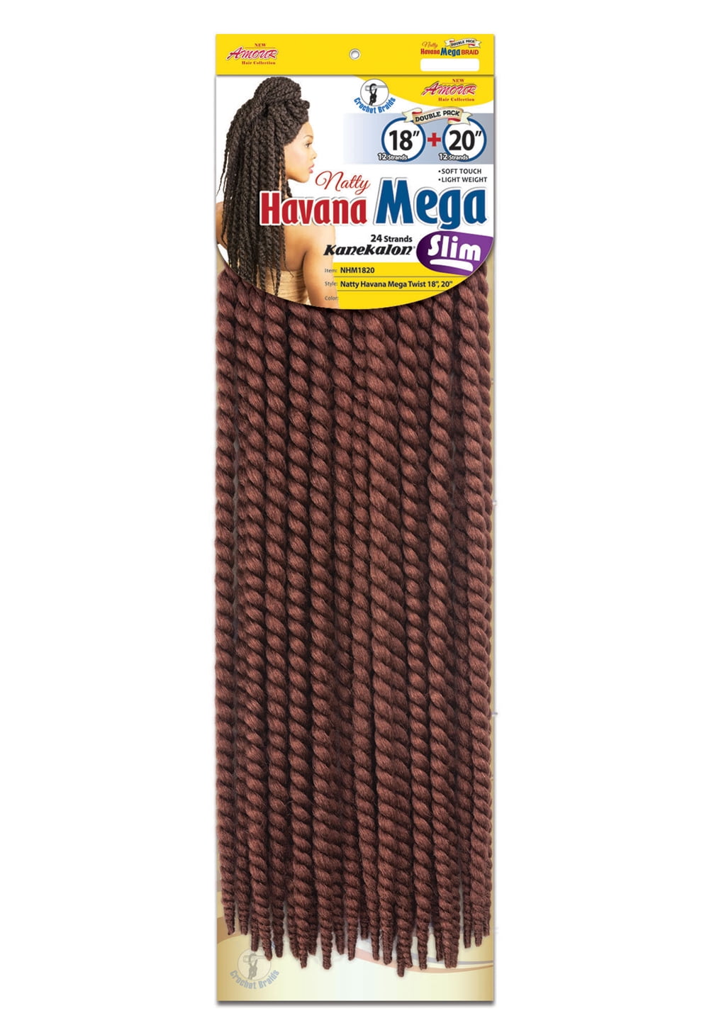 Havana Slim Mega Twist 18"+20" Double Pack (1/50, 24 Strands) - Color ...