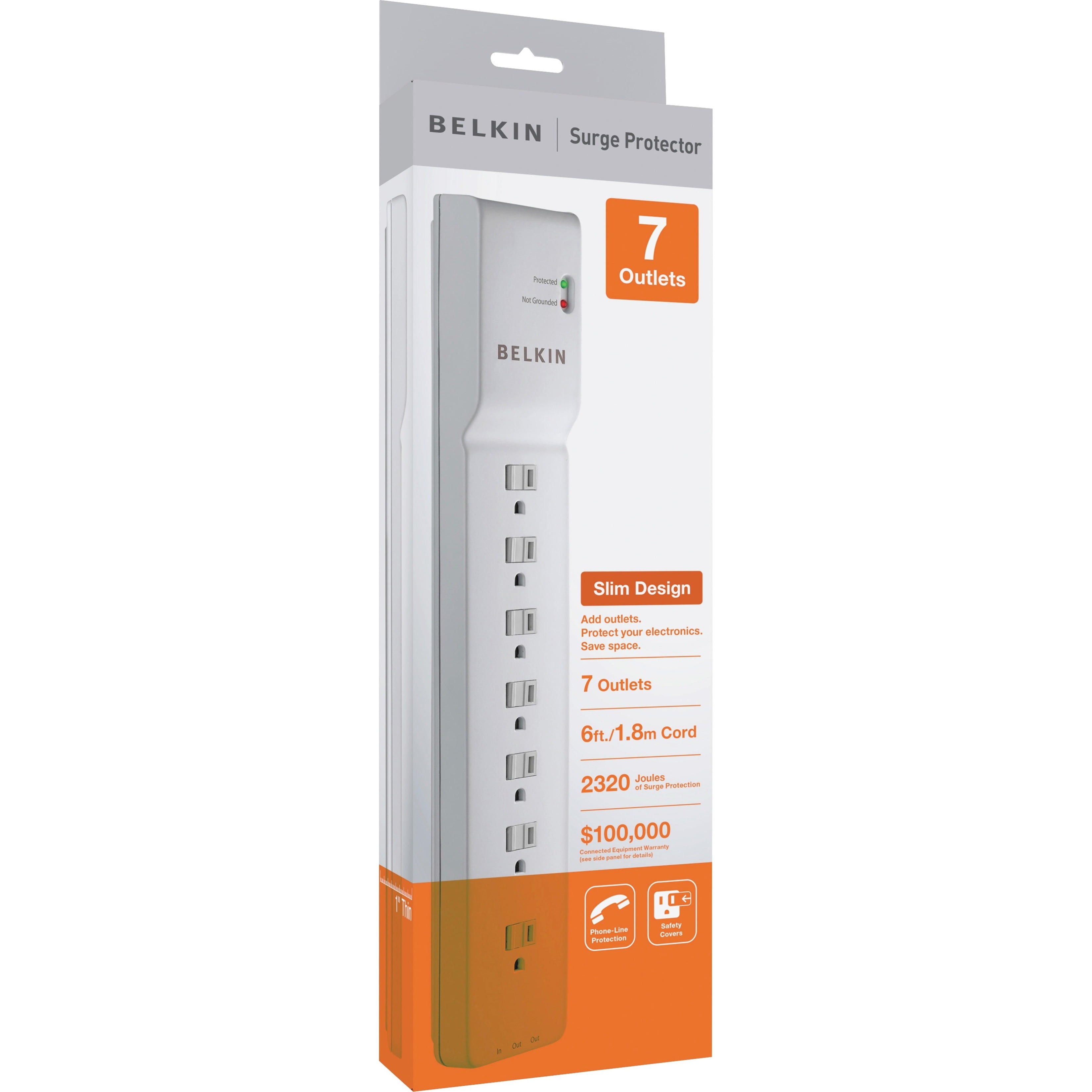 Belkin 7-Outlet SurgeMaster Surge Protector 7 x AC Power - 1875 VA ...