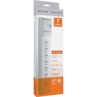 Belkin Home Series SurgeMaster Surge Protector, 7 Outlets, 12 ft Cord ...