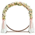 Costway 7.4 FT Round Wedding Arch Wooden Arbor Backdrop Stand with ...