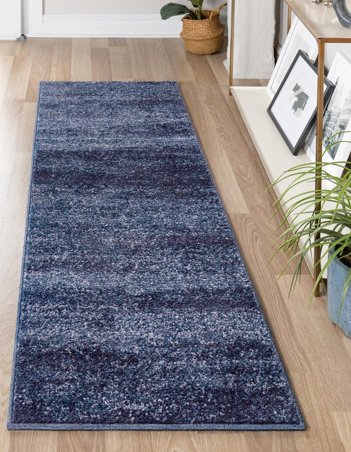 Rugs.com Angelica Collection Rug – 6 Ft Runner Navy Blue Medium Rug ...
