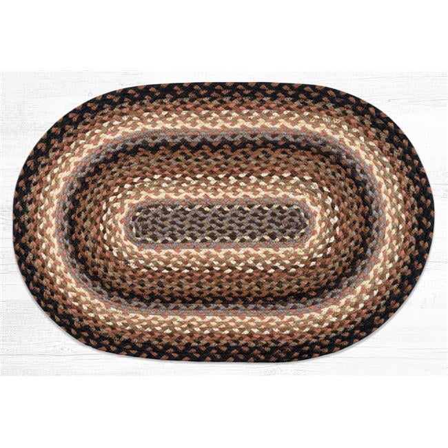 Capitol Importing 02-783 20 x 30 in. C-783 Oval Braided Rug, Black, Tan ...
