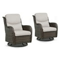 POCASSY Patio Swivel Chairs, Outdoor Wicker Swivel Glider Rocking ...