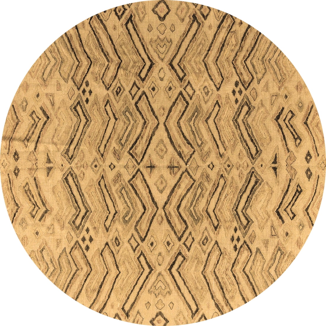 Ahgly Company Indoor Round Solid Brown Modern Area Rugs, 8' Round ...