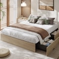 Sturdy Wooden Platform Bed Frame - No Headboard - Reliable Slat Support ...