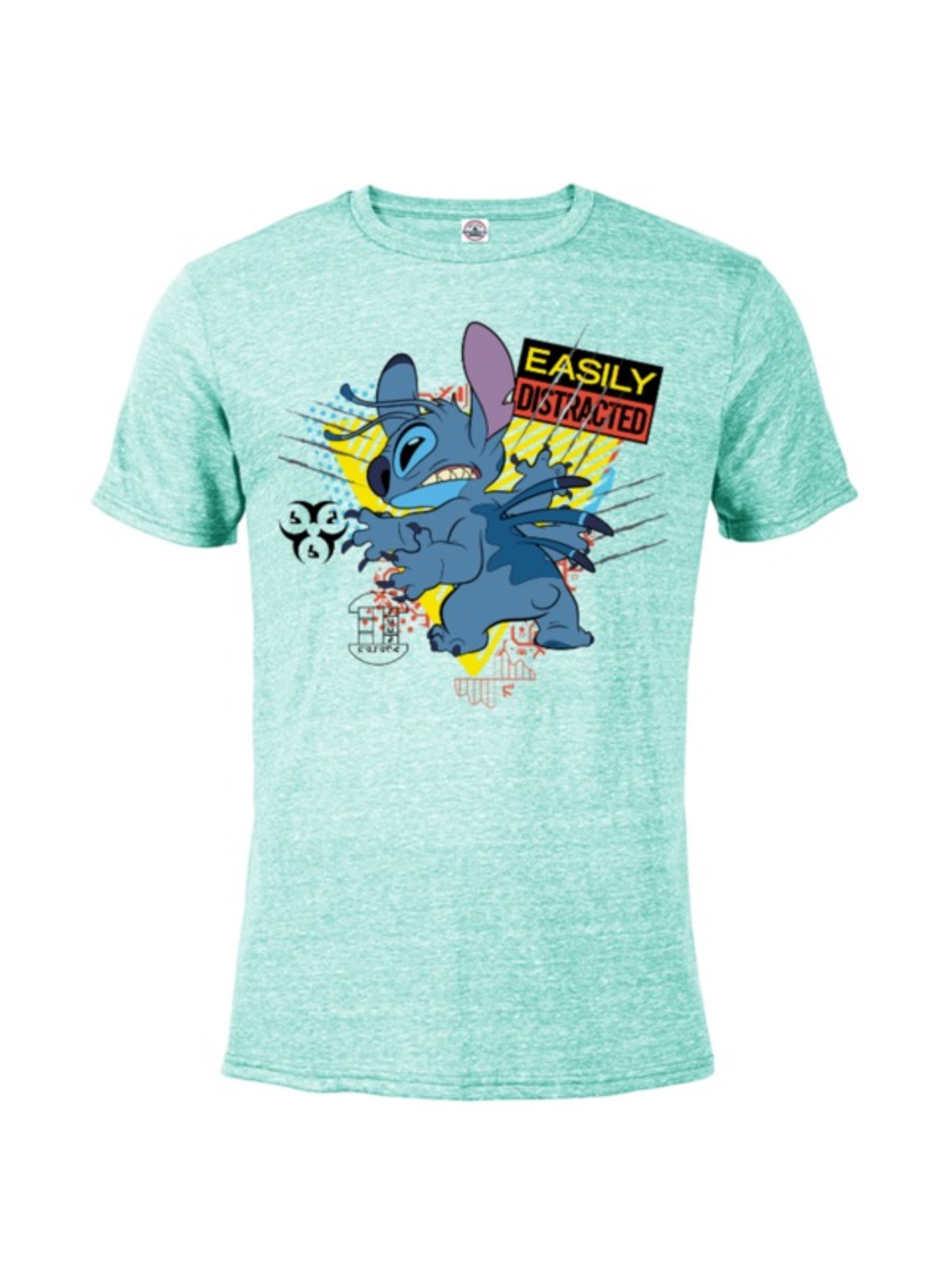 Disney Stitch Angry and Easily Distracted - Short Sleeve Blended T ...