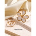 3pcs Multicolor Stainless Steel Flower And Heart Ring Set For Women ...