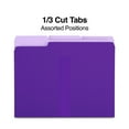 Staples Standard Purple Top-Tab File Folders, 3 Tab, Letter Size, 24 ...