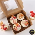 25 Pcs Disposable Brown Bakery Box with Window for Cupcake, Pie ...