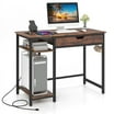 Roundhill Furniture Redina Contemporary Wood Writing Desk with Storage ...