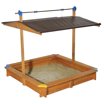 SandLock 5'x5' Square Sandbox with Cover, Corner Seats, and Ground ...