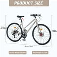 700C Commuter Hybrid Bike, 7 Speeds, Steel Frame, Perfect Fit Road Bike ...