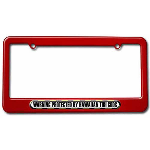 Protected By Hawaiian Tiki Gods License Plate Tag Frame, Multiple ...