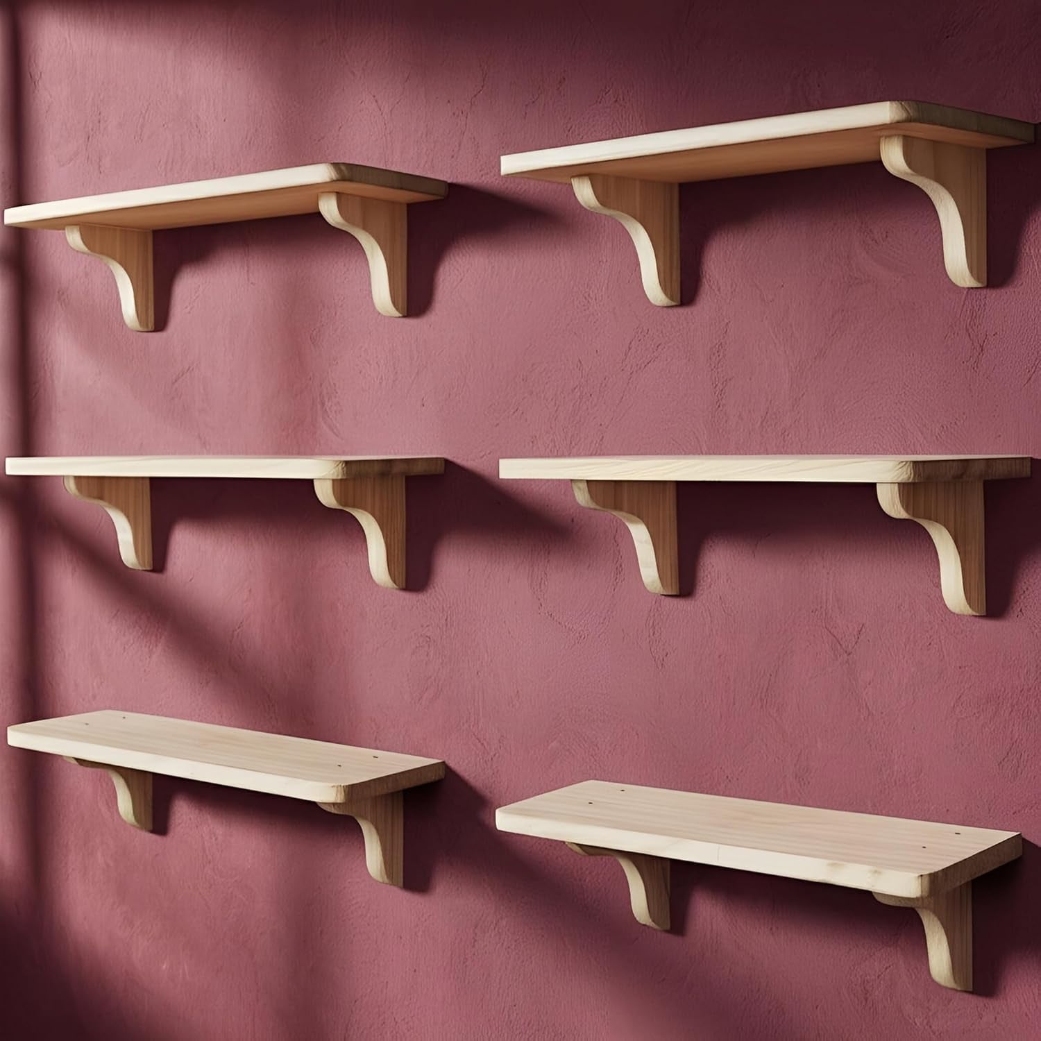 Click here for Unbranded Natural Wood Wall Shelves For Office - 1... prices