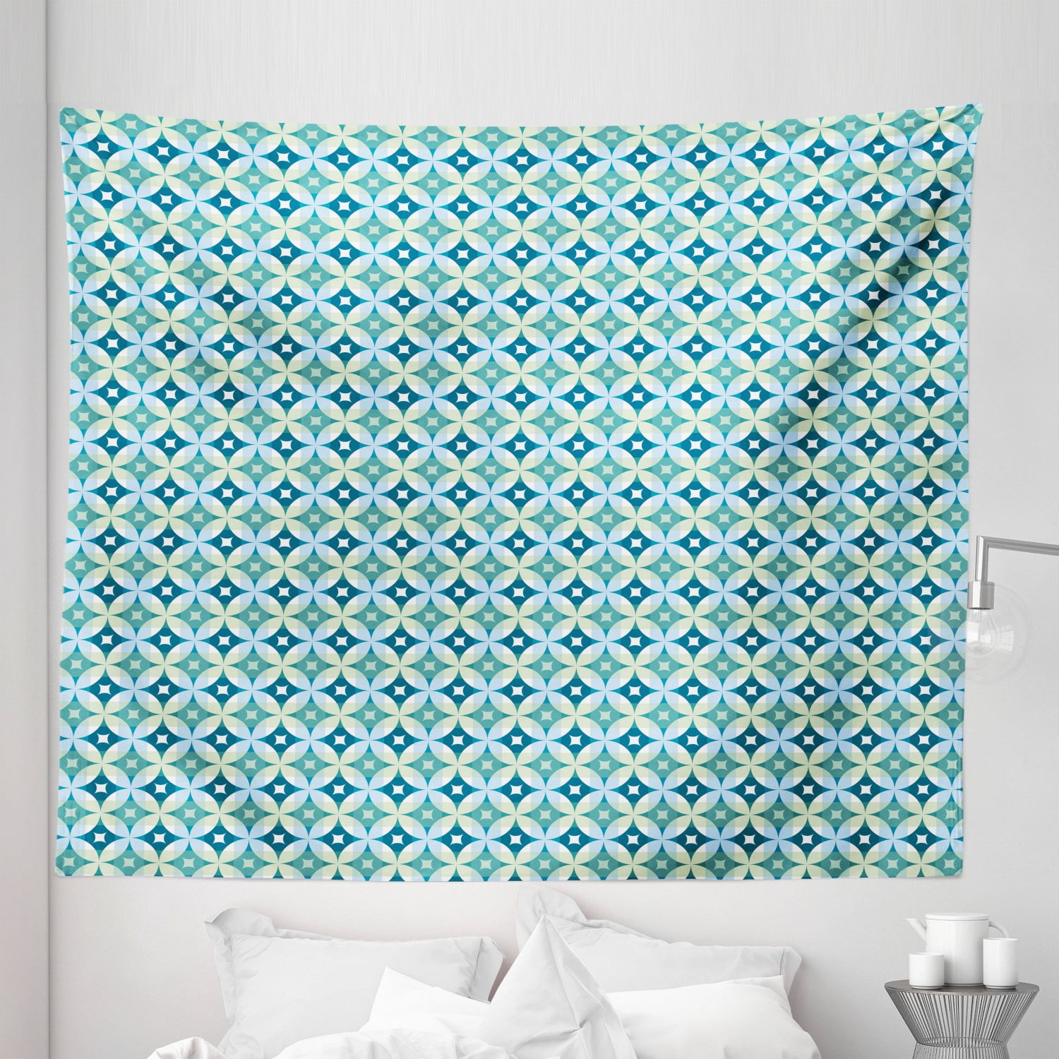 Mid Century Tapestry, Vintage Diamond Pattern Argyle Backdrop ...