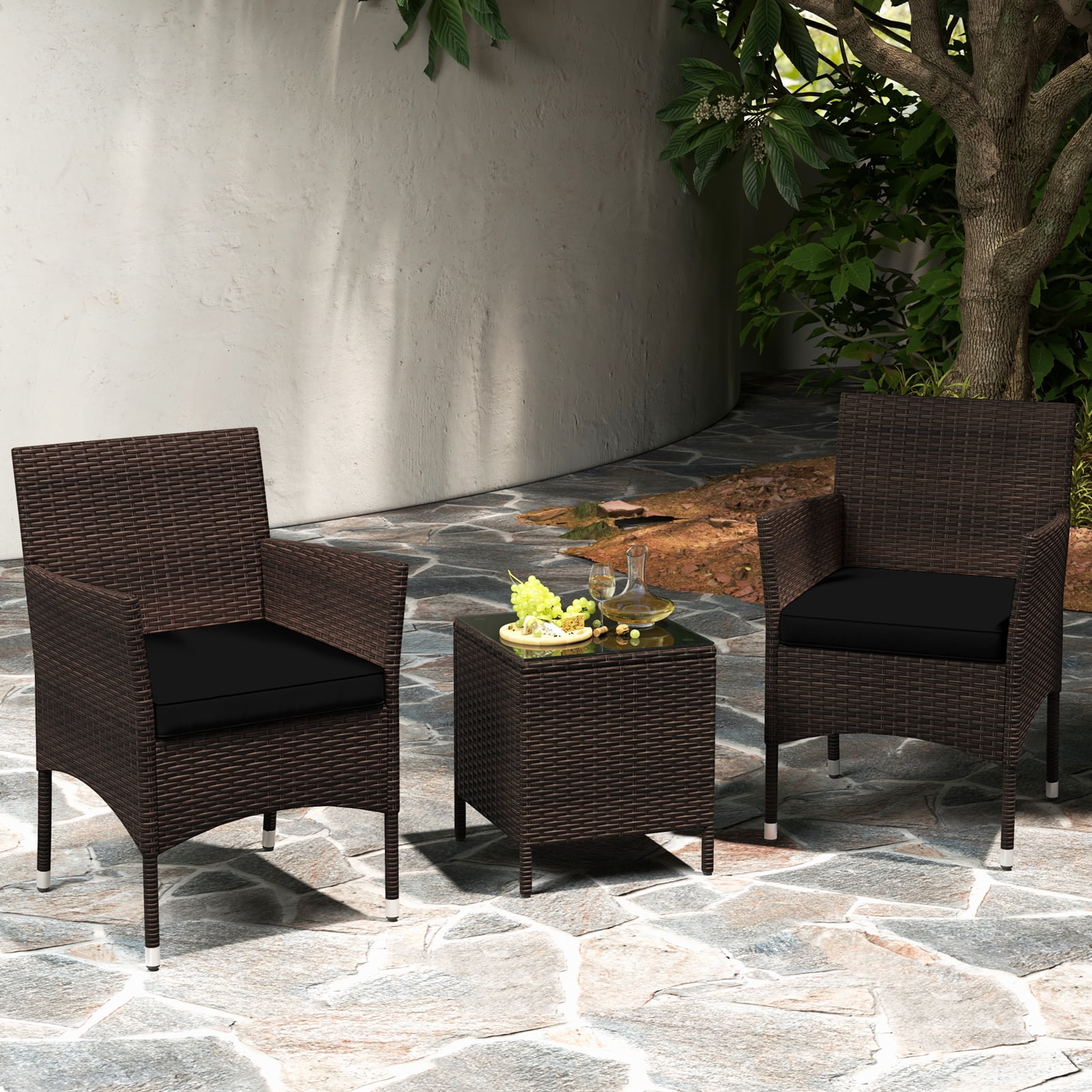 Click here for Costway 3 Pcs Outdoor Conversation Set With Cushio... prices