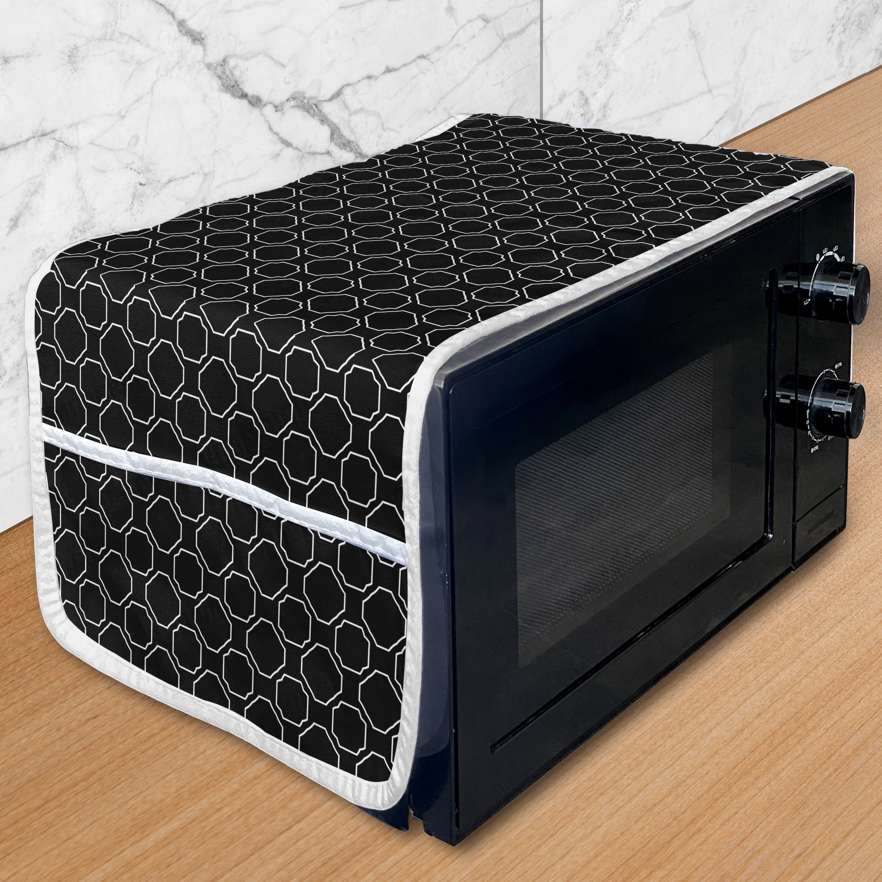 Minimalism Microwave Oven Cover, Contemporary Hexagonal Forms in ...