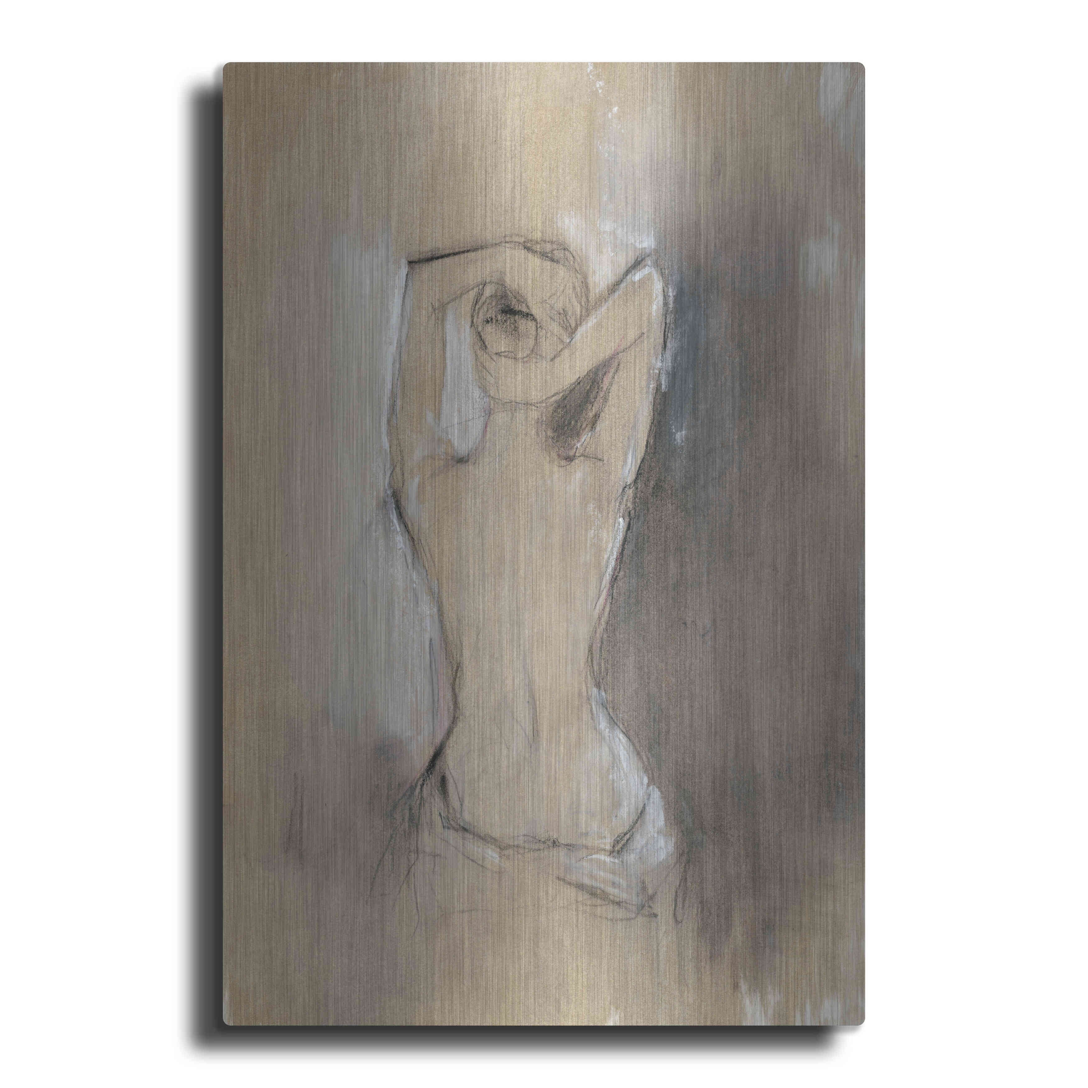 Luxe Metal Art 'Contemporary Draped Figure I' by Ethan Harper Metal ...