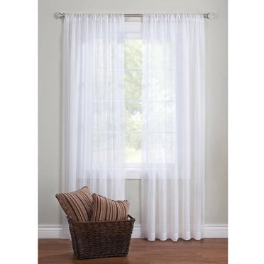 Better Homes & Gardens Ruffle Stripe Single Window Curtain Panel ...