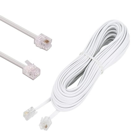 HUSERYT Telephone Cable RJ11 Modular Cable Western Cable RJ11-RJ11 Flat ...